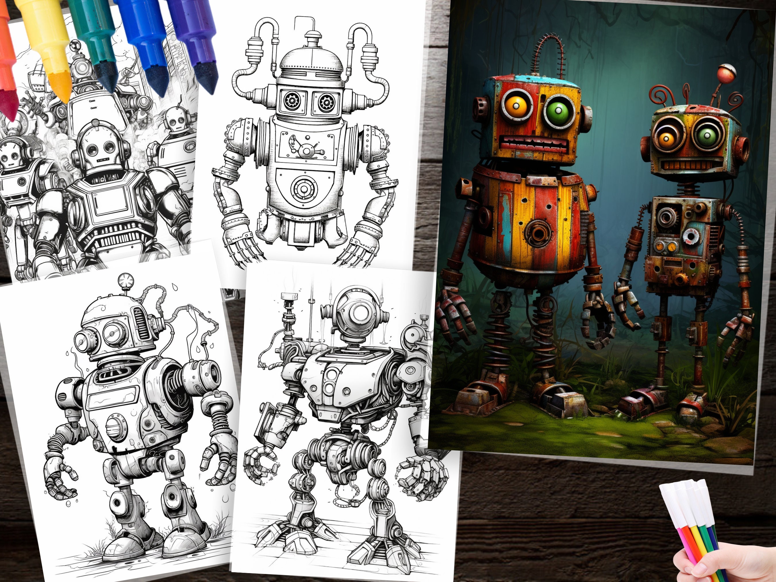 200 Robots Coloring Pages Fun and Futuristic Designs for Kids and ...