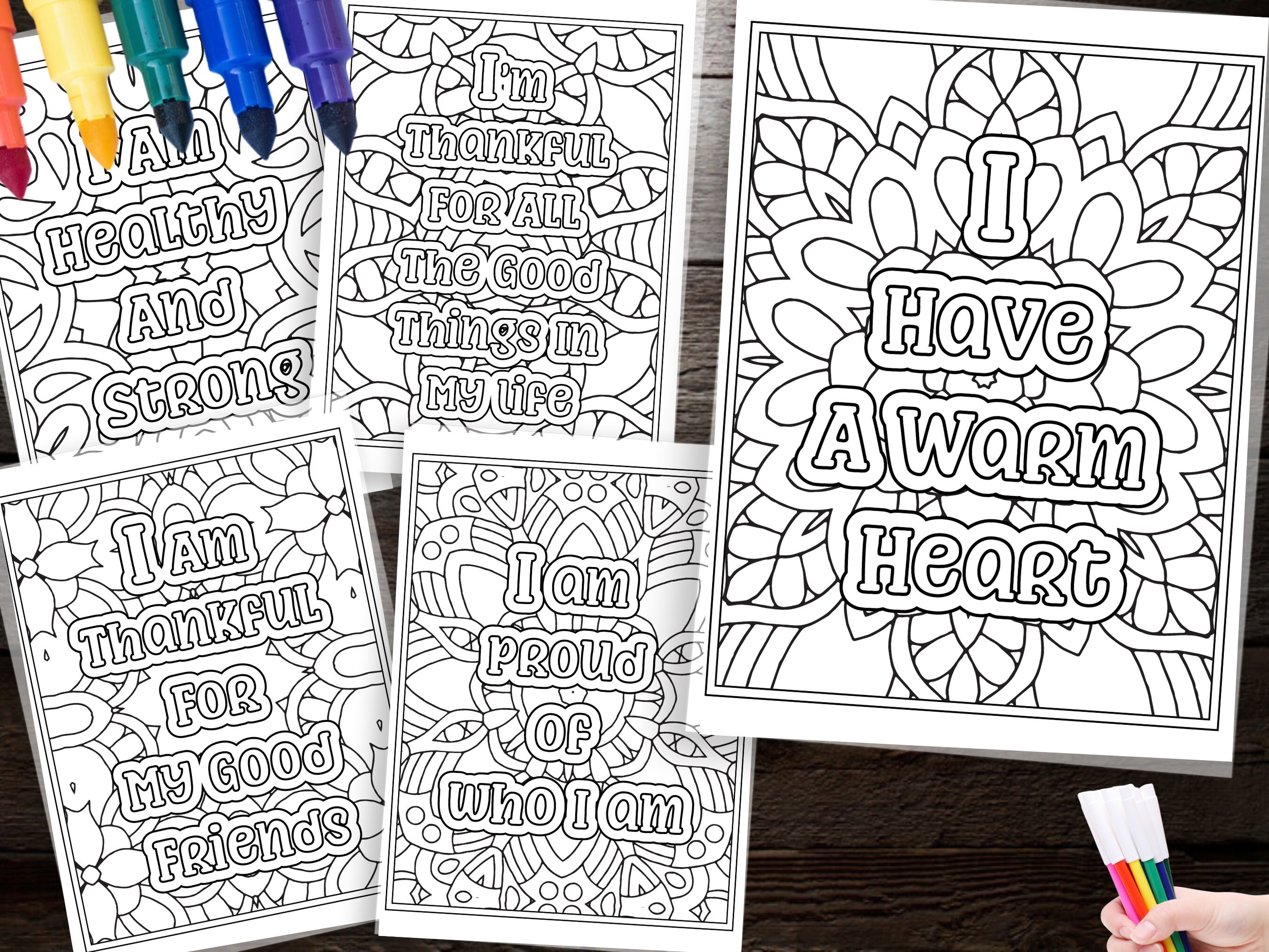 Positive Affirmation Coloring Pages for Mindful Relaxation ...