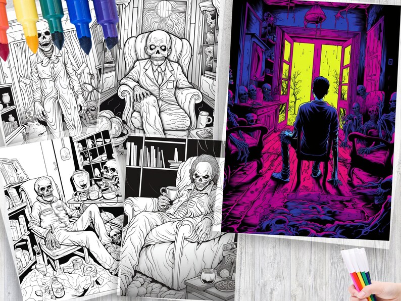 200 Freak of Horror Coloring Pages Spooky & Scary Designs Adult ...