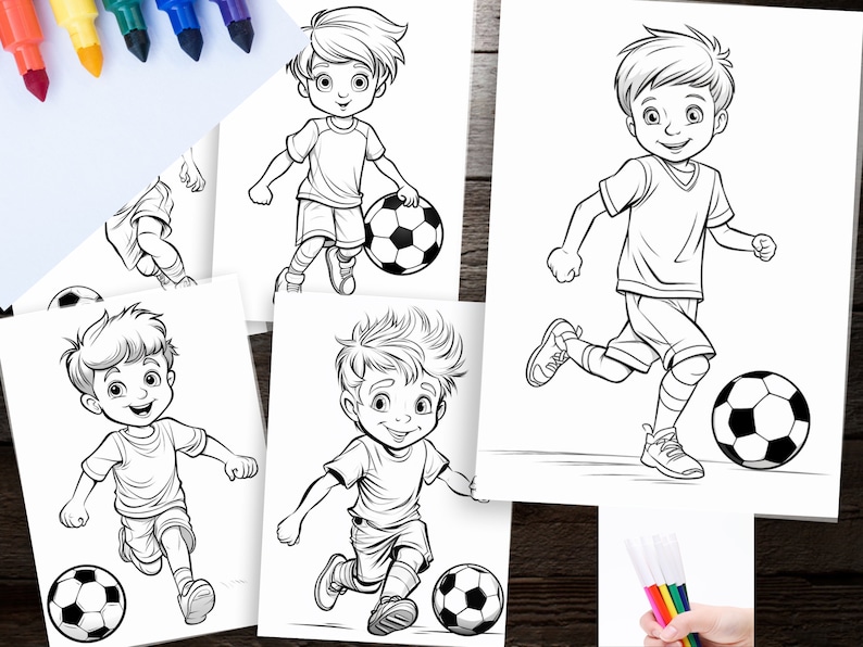 40 Soccer Coloring Pages for Kids Kids Coloring Pages INSTANT DOWNLOAD ...