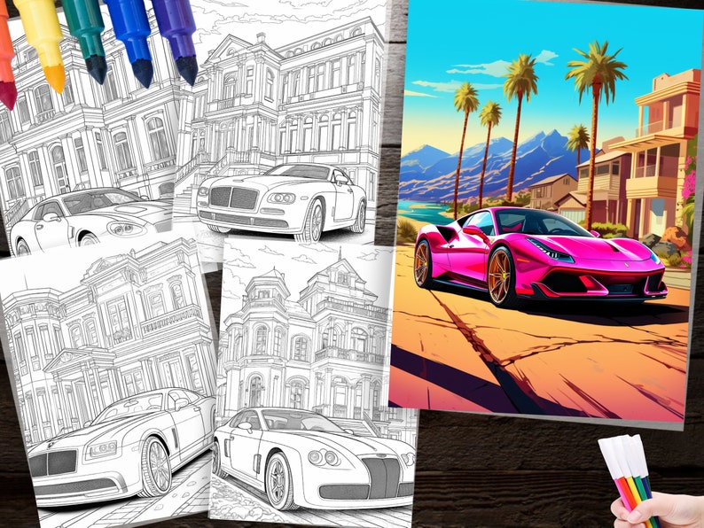 300 Luxury Cars Coloring Pages Detailed Designs for Auto Enthusiasts ...