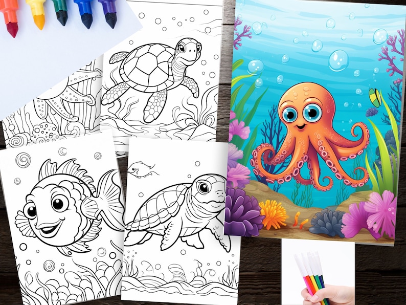 249 Ocean Animals Coloring Pages for Kids - Sea Animals - Under the Sea ...