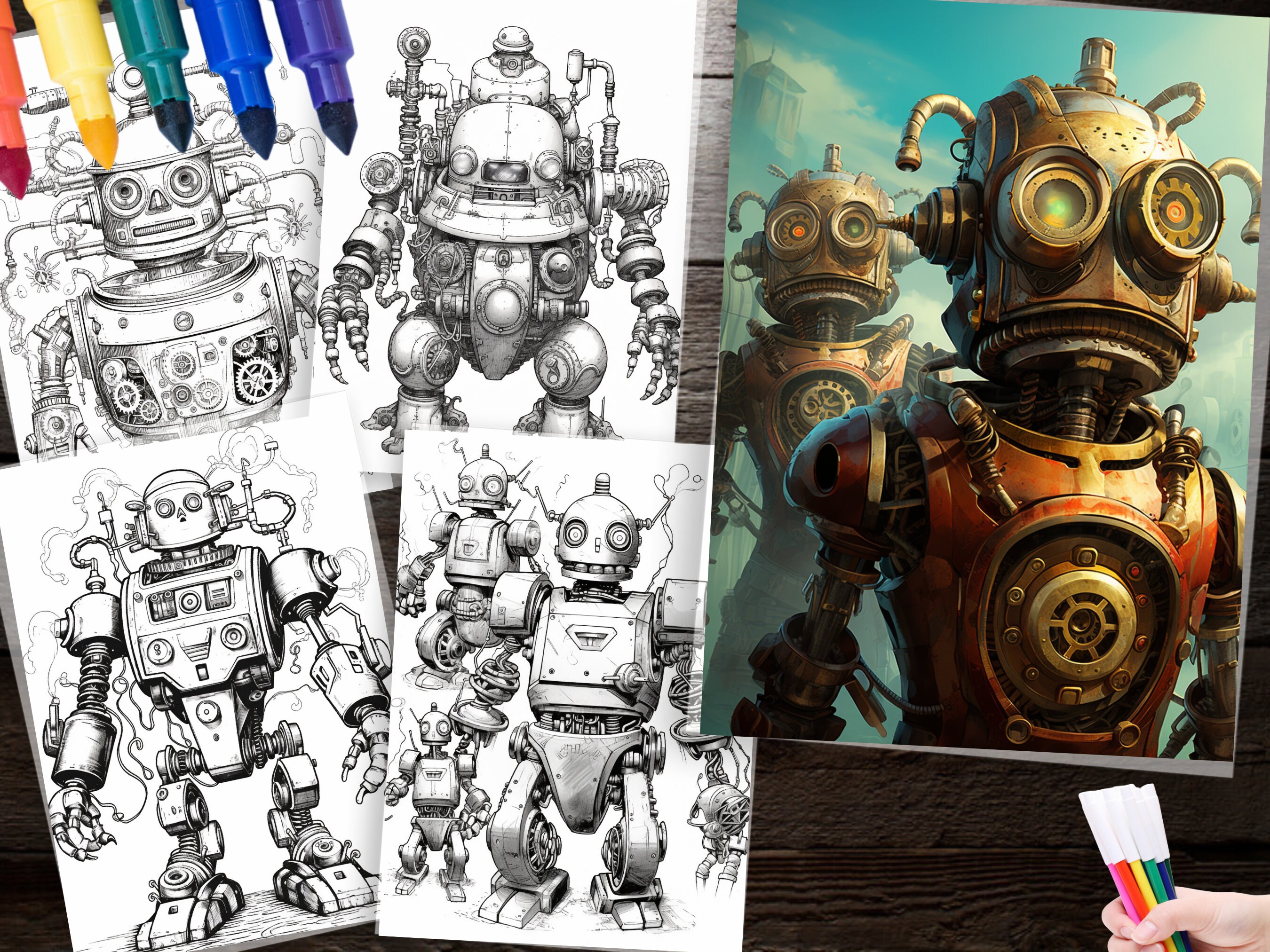 200 Robots Coloring Pages Fun and Futuristic Designs for Kids and ...