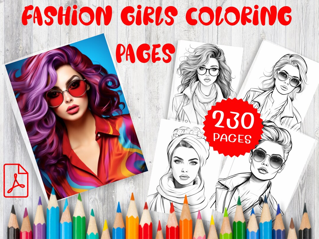 230 Fashion Girls Coloring Pages - Trendy Outfits, Printable Fashion ...
