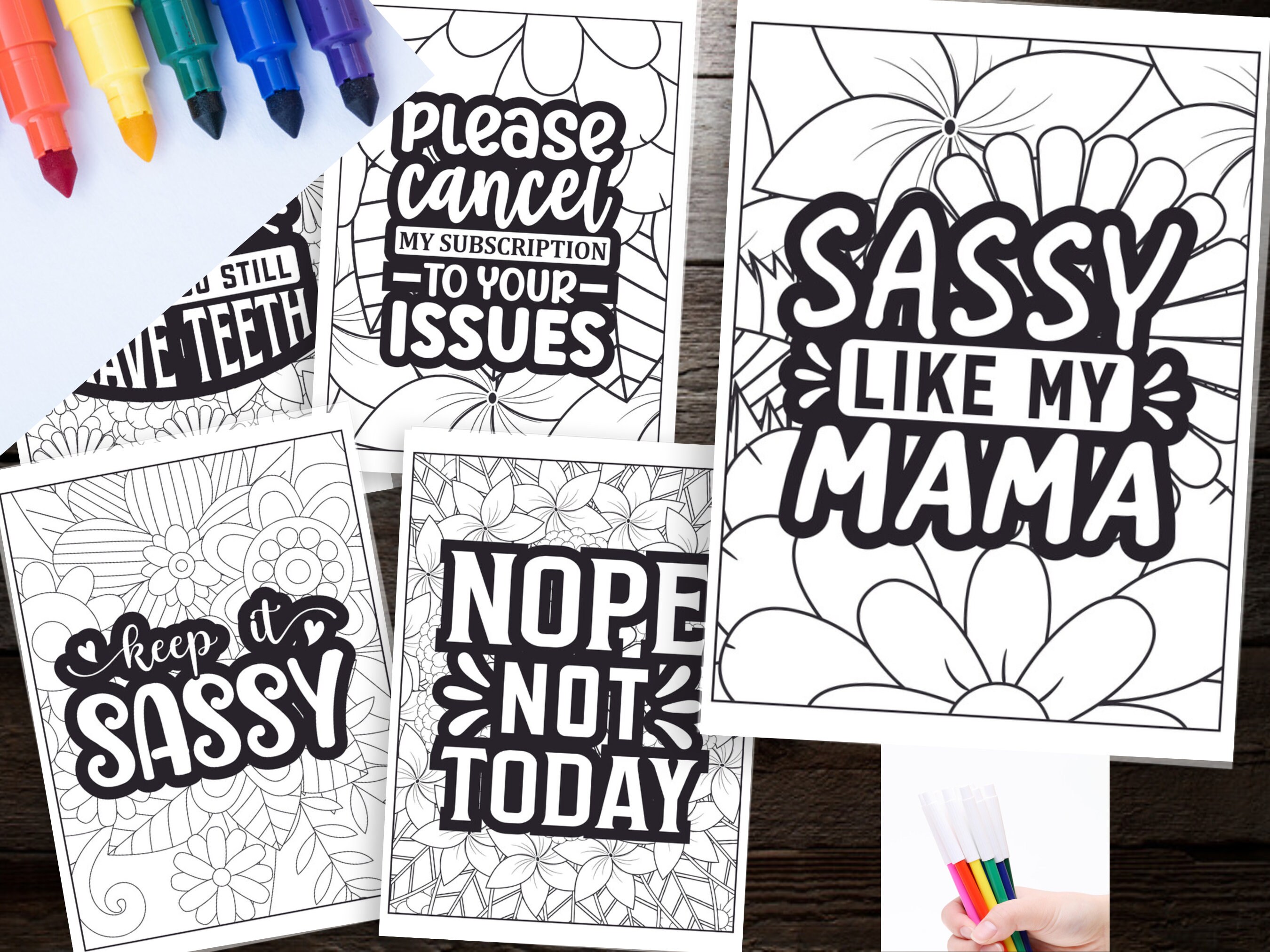 100 Sassy Quotes Coloring Pages Adult Coloring Pages , Funny Saying to ...