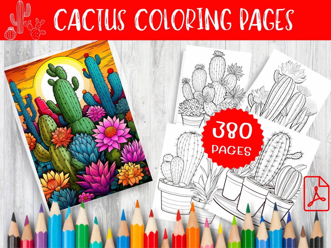 380 Cute Cactus Coloring Pages Printable Succulent Designs for ...