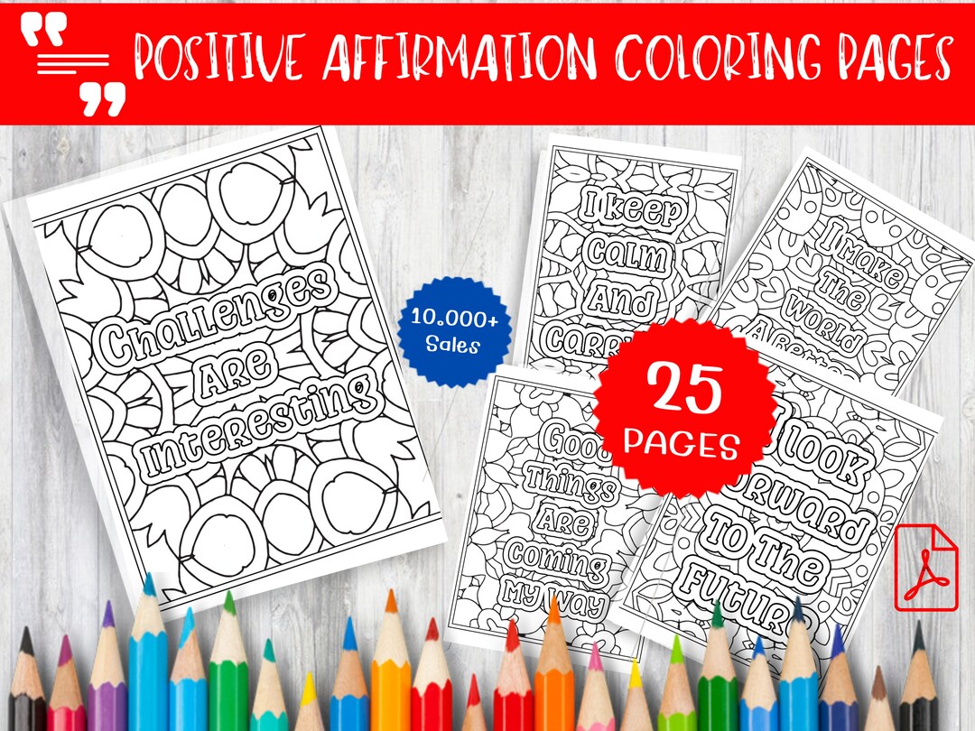 Positive Affirmation Coloring Pages for Mindful Relaxation ...