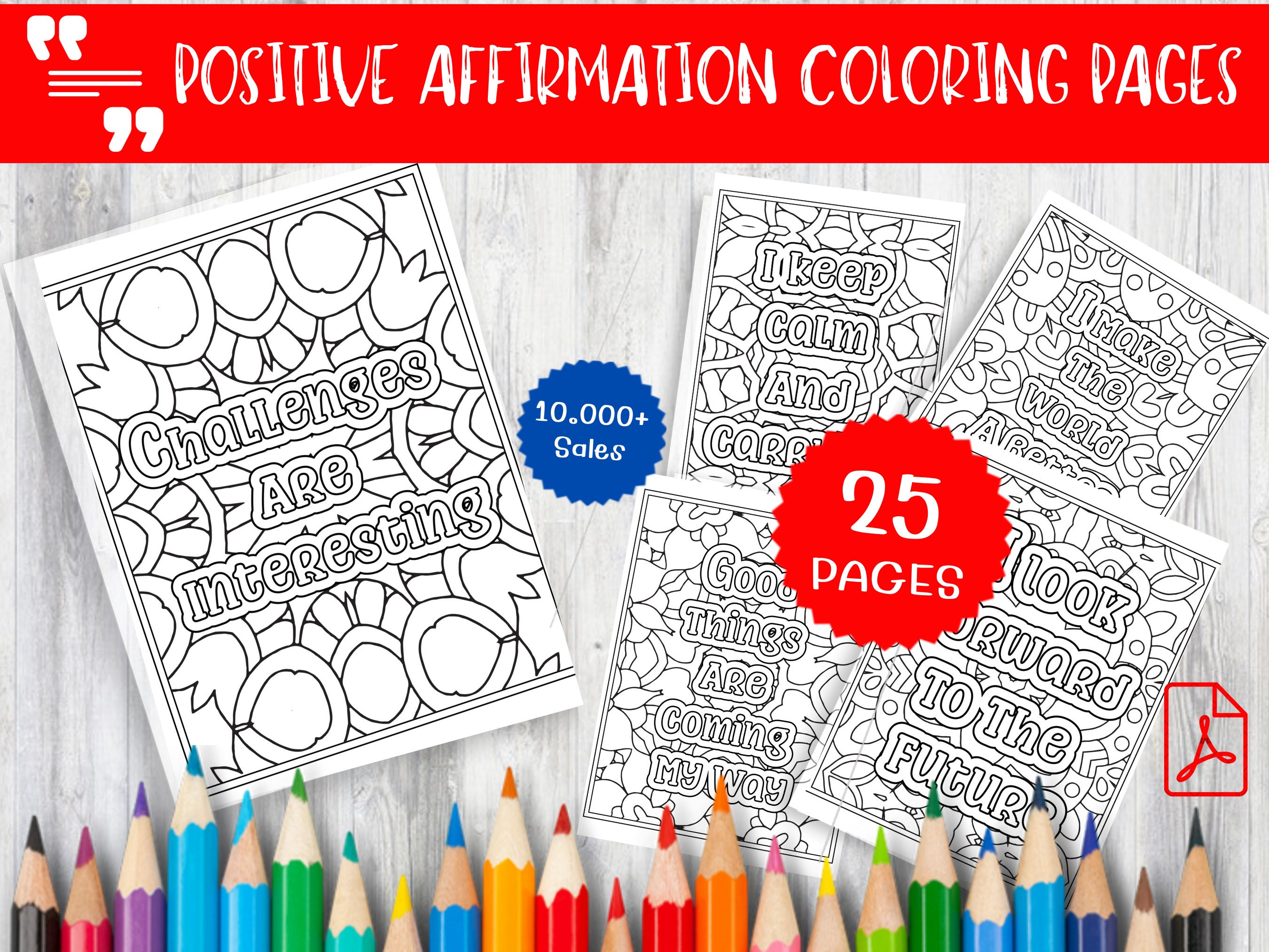 Positive Affirmation Coloring Pages for Mindful Relaxation ...