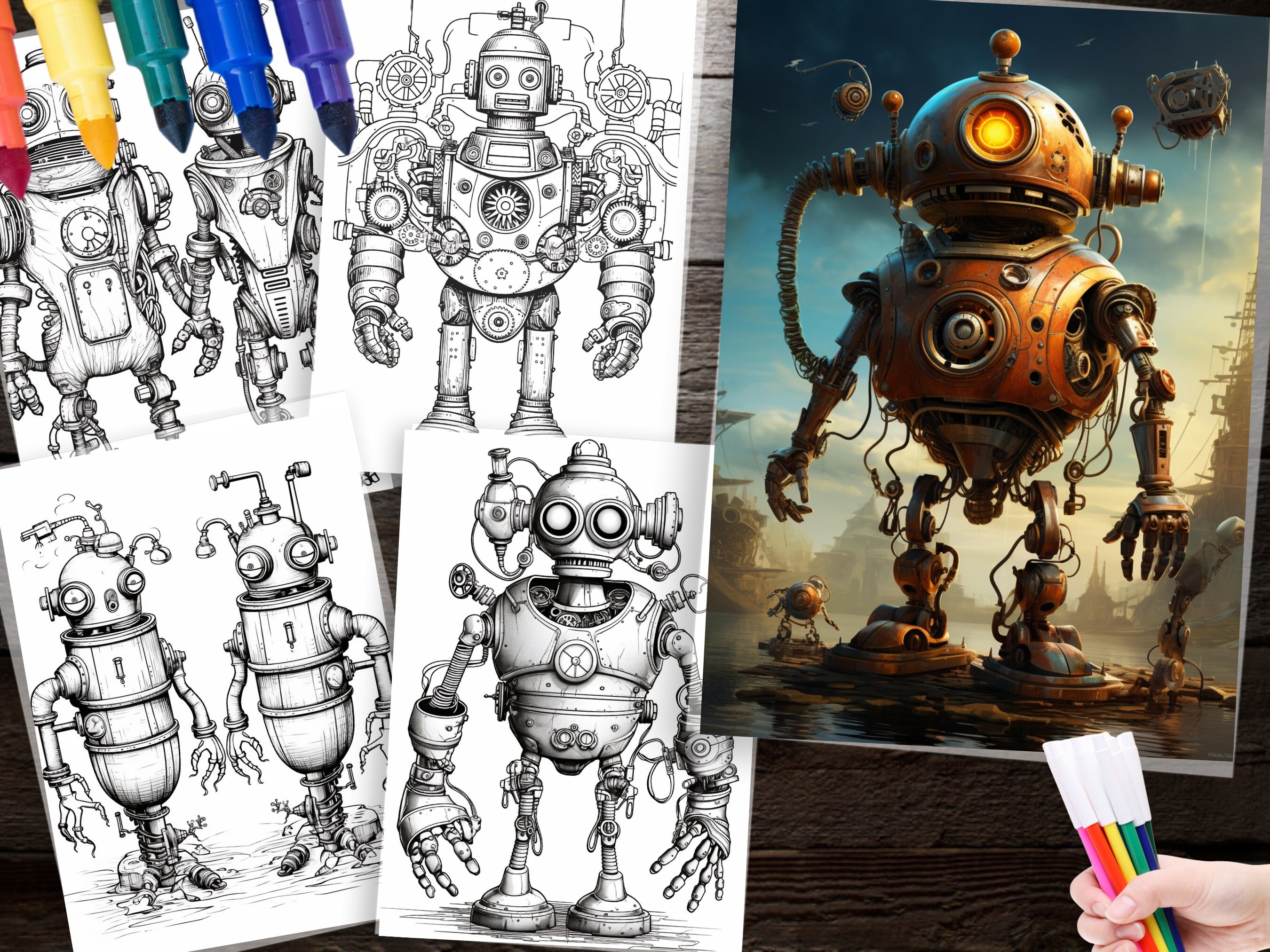 200 Robots Coloring Pages Fun and Futuristic Designs for Kids and ...