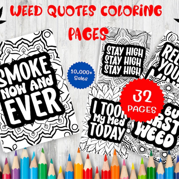 Marijuana Coloring - Etsy