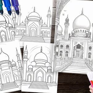 140 Mosque Coloring Pages for All Ages Intricate Designs, Printable ...