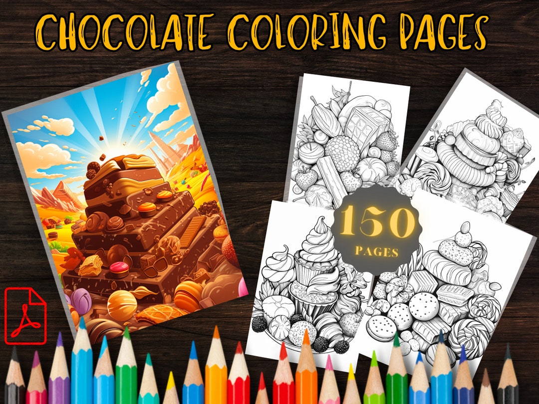 150 Chocolate Themed Coloring Pages Sweet Treats to Color Enjoy ...