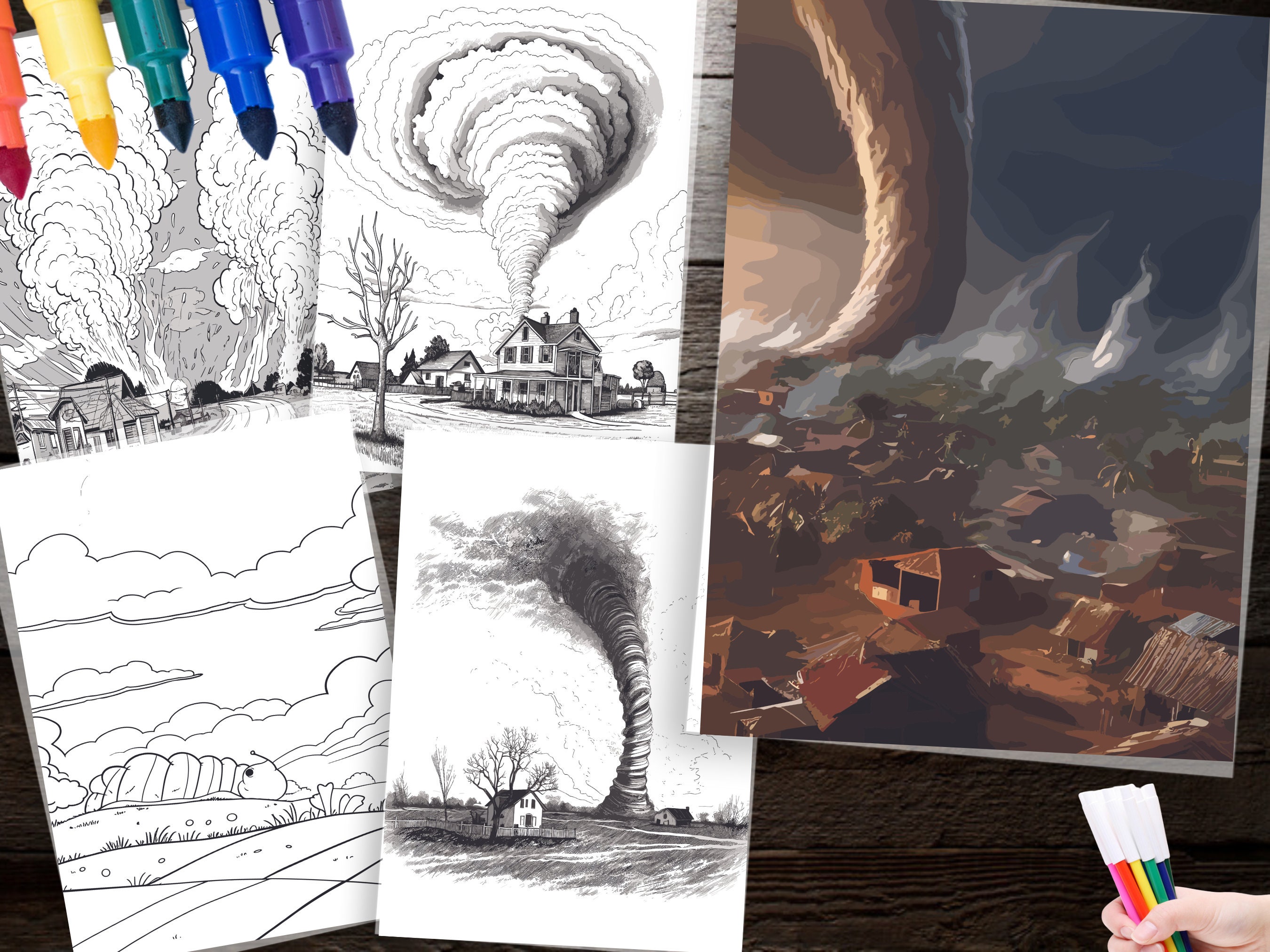 100 Cyclone Coloring Pages - Intricate Storm Designs (printable Digital ...