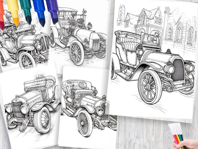 100 Classic Oldtimer Vehicles Coloring Pages Printable Nostalgic Car ...
