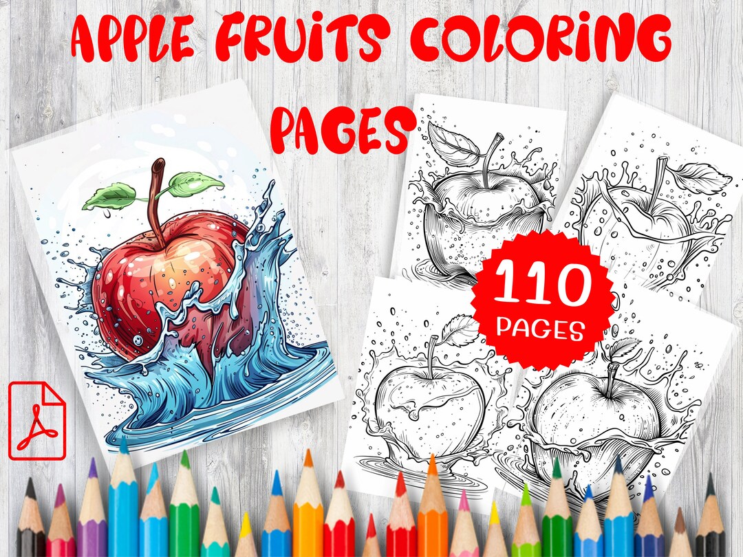 110 Apple Fruits Coloring Pages | Fun Coloring Sheets for Kids & Adults ...