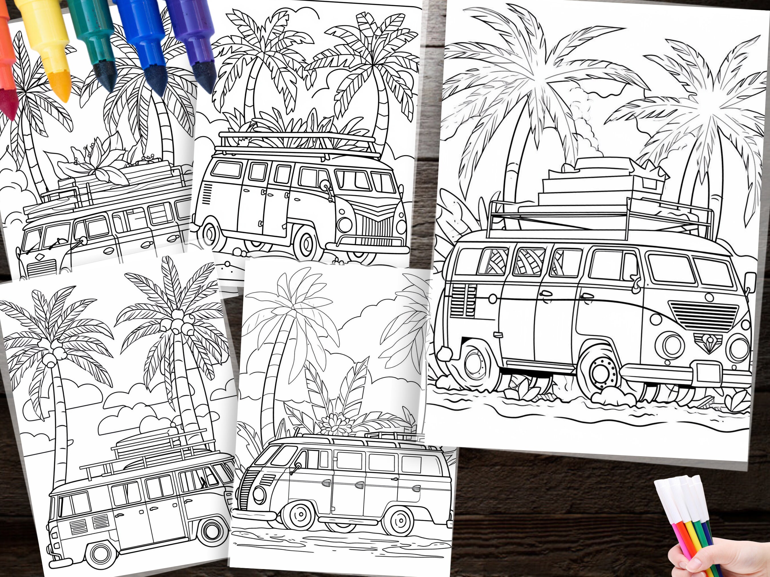 100 Road Trip Coloring Page Printable Travel Activity Fun Adventure ...