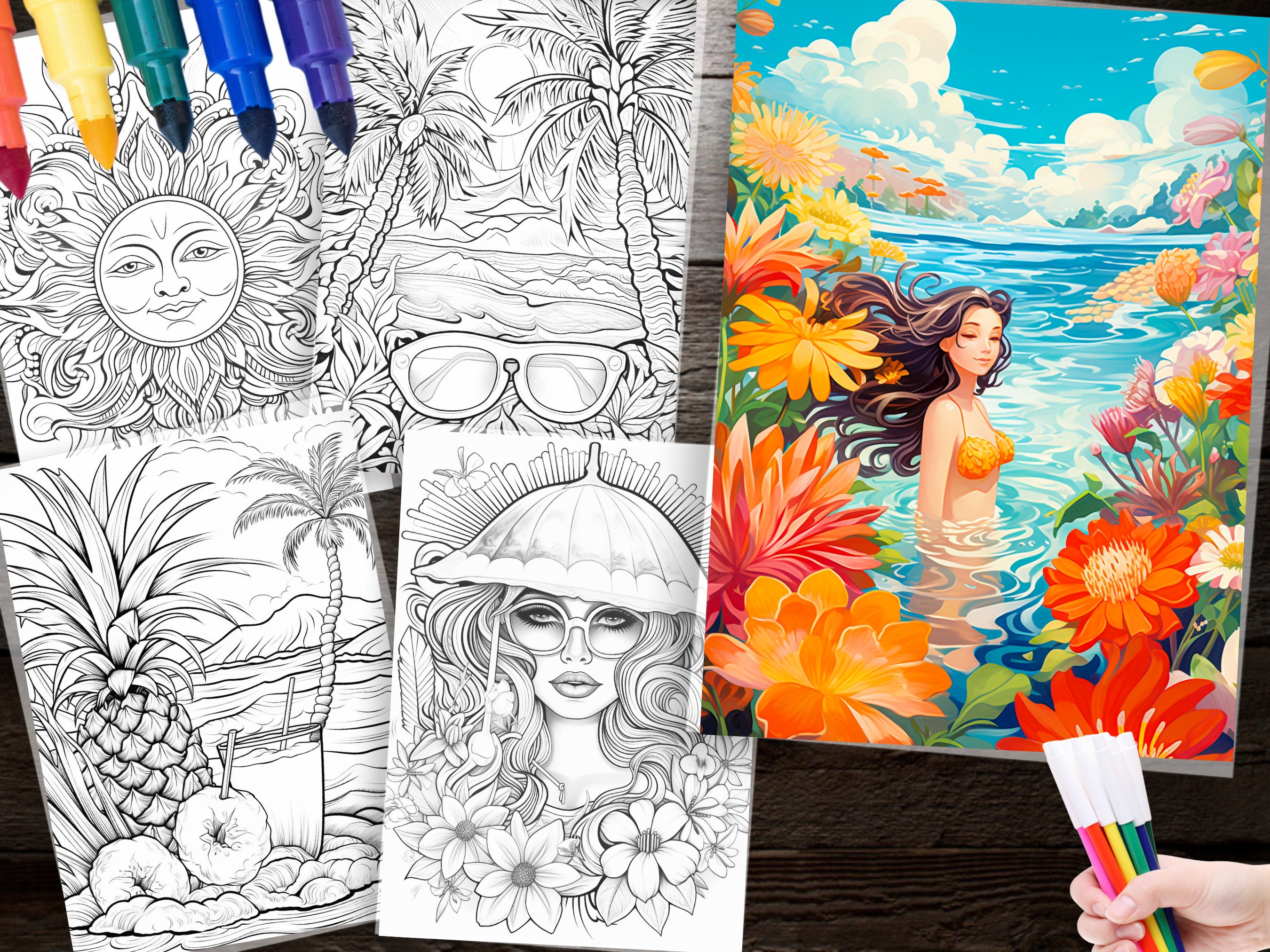 110 Summer Coloring Pages Relaxing Designs for Sunny Days Printable ...
