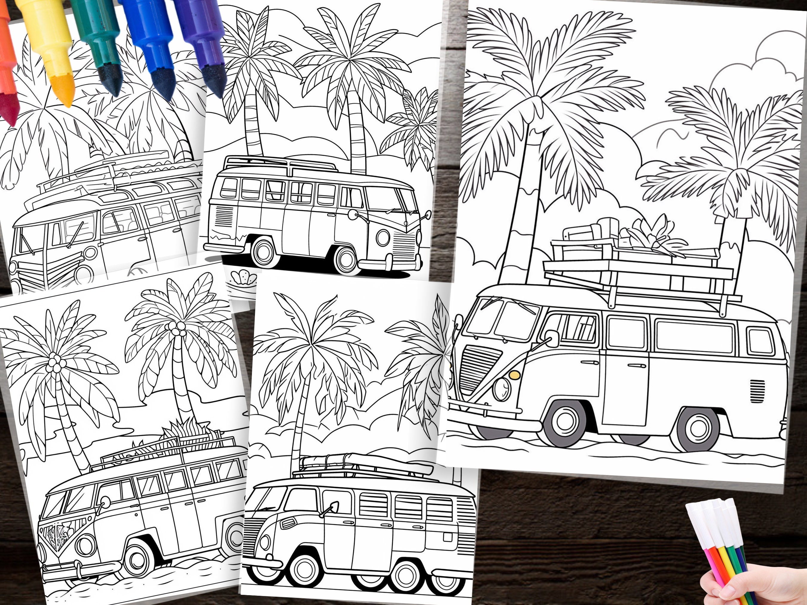 100 Road Trip Coloring Page Printable Travel Activity Fun Adventure ...