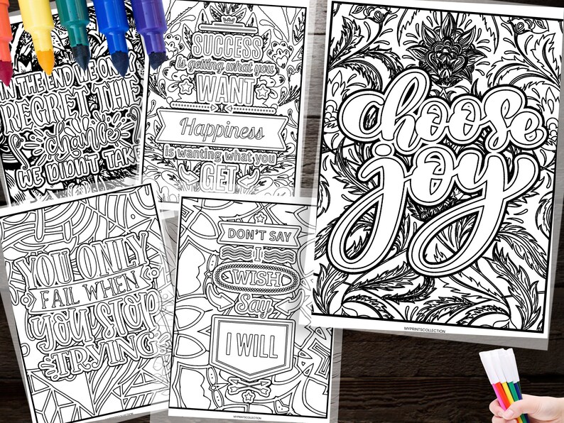 680 Motivational Quotes Coloring Pages for Adults Inspirational Art ...