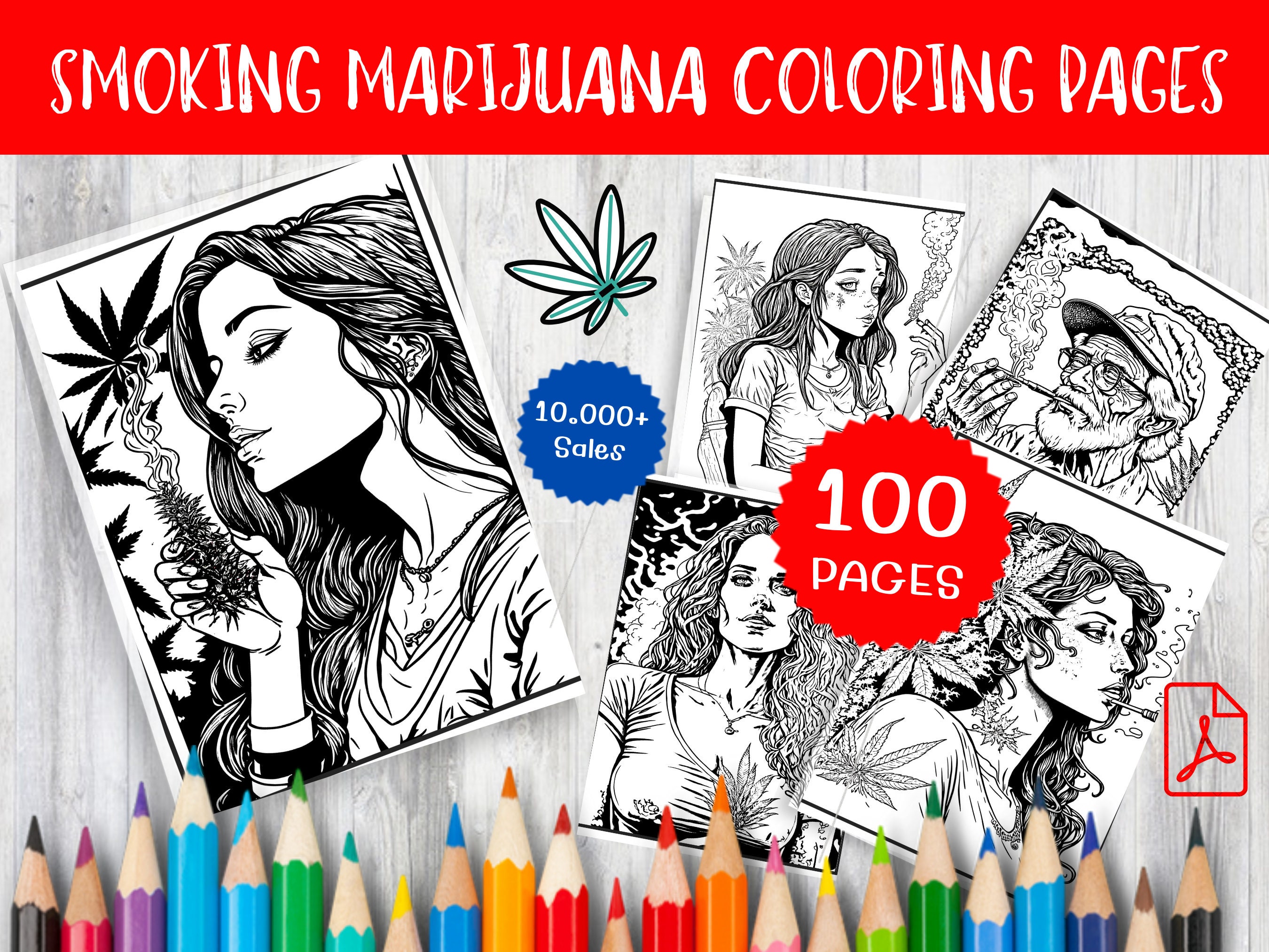 100 Smoking Marijuana Coloring Pages Fun & Relaxing Cannabis-inspired ...