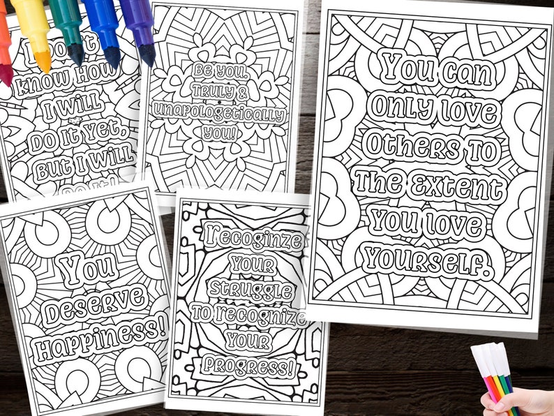 Positive Vibes Coloring Pages - Relaxing Adult Coloring Book for ...