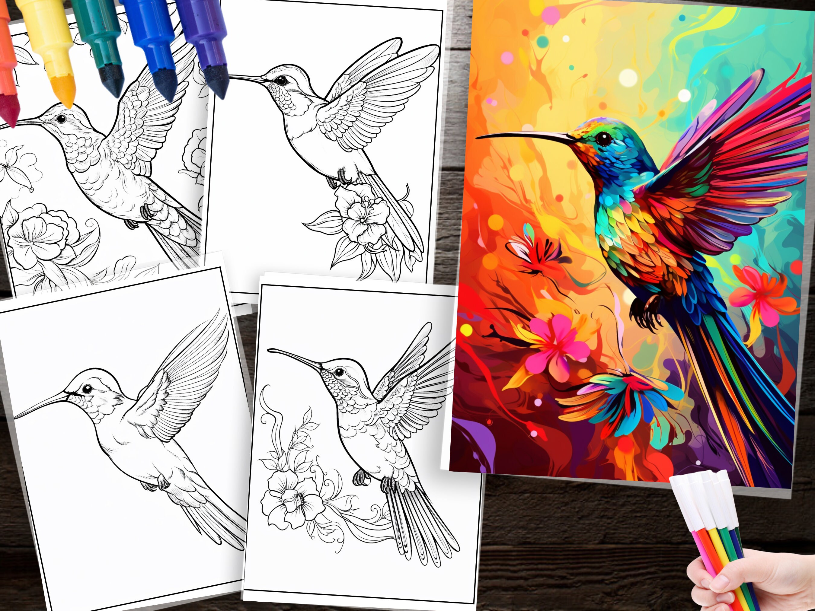 170 Whimsical Hummingbird Coloring Pages Adorable Designs for ...