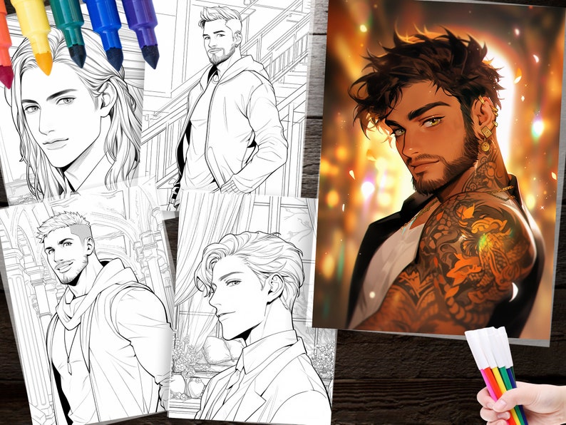 Handsome Men Coloring Pages - 50 Creative Designs (printable PDF ...