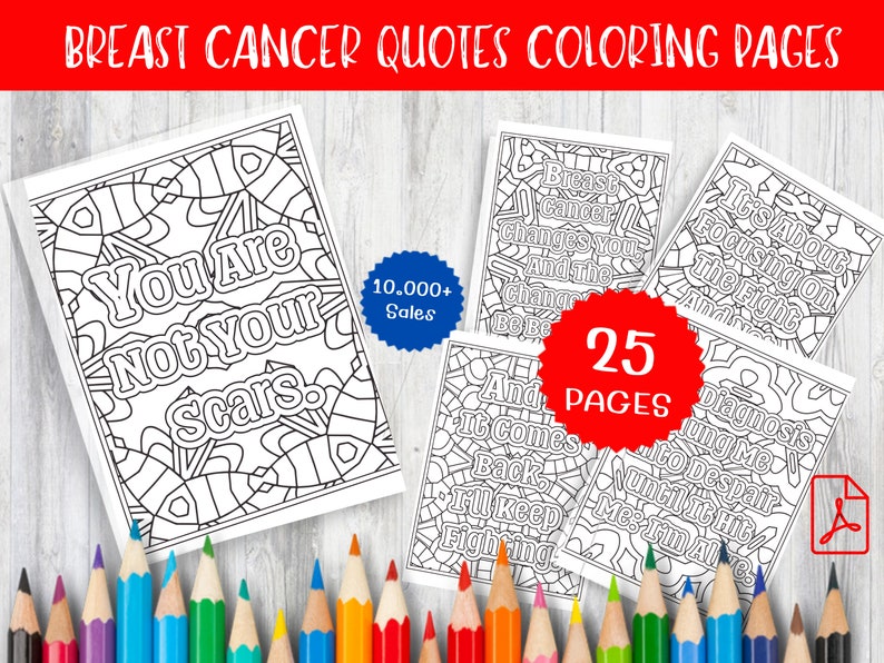 Empower Breast Cancer Quotes Coloring Pages Inspirational Adult ...