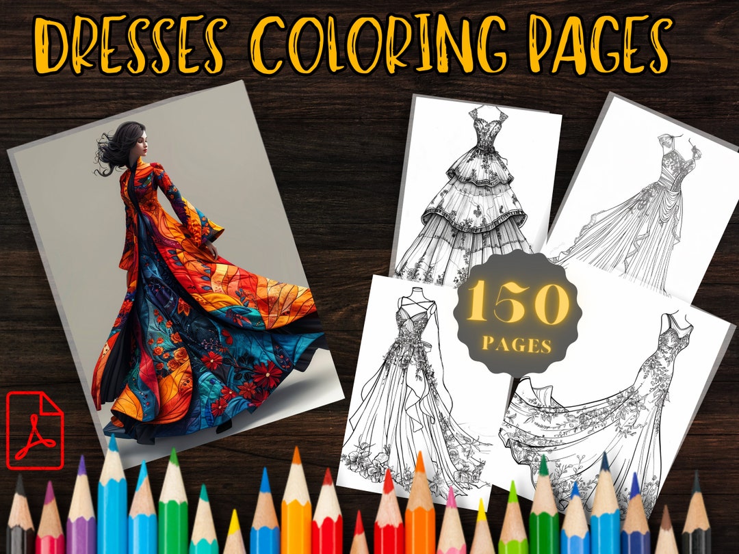 150 Princess Dress Coloring Pages - Designs for Creative Minds ...