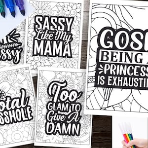 100 Sassy Quotes Coloring Pages - Adult Coloring Pages , Funny Saying ...