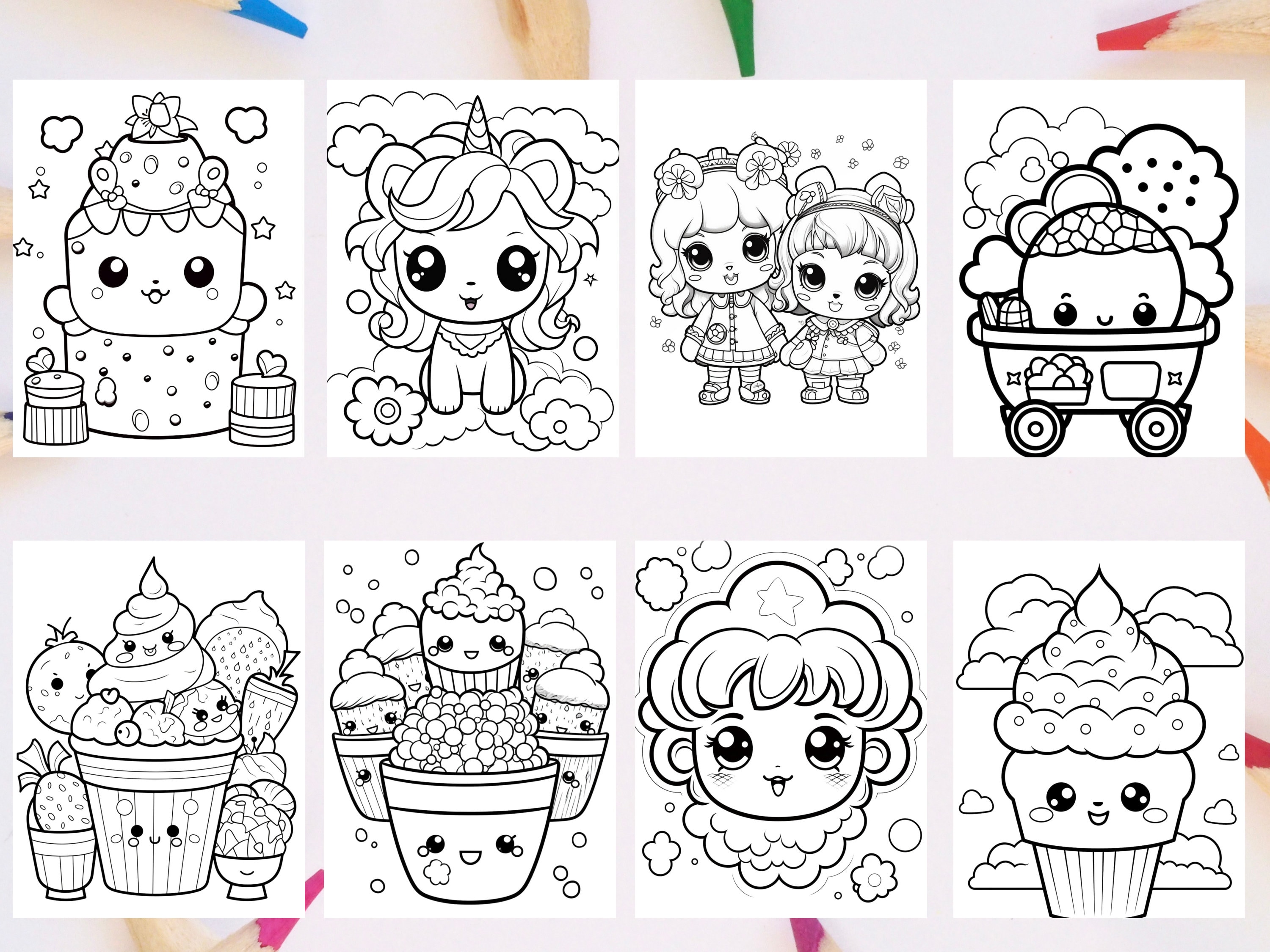 100 Adorable Kawaii Coloring Pages for Kids & Adults, Enjoy Cute ...