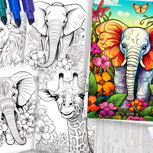 200 Floral Animals Coloring Pages | Unique Floral Patterns | Fun ...