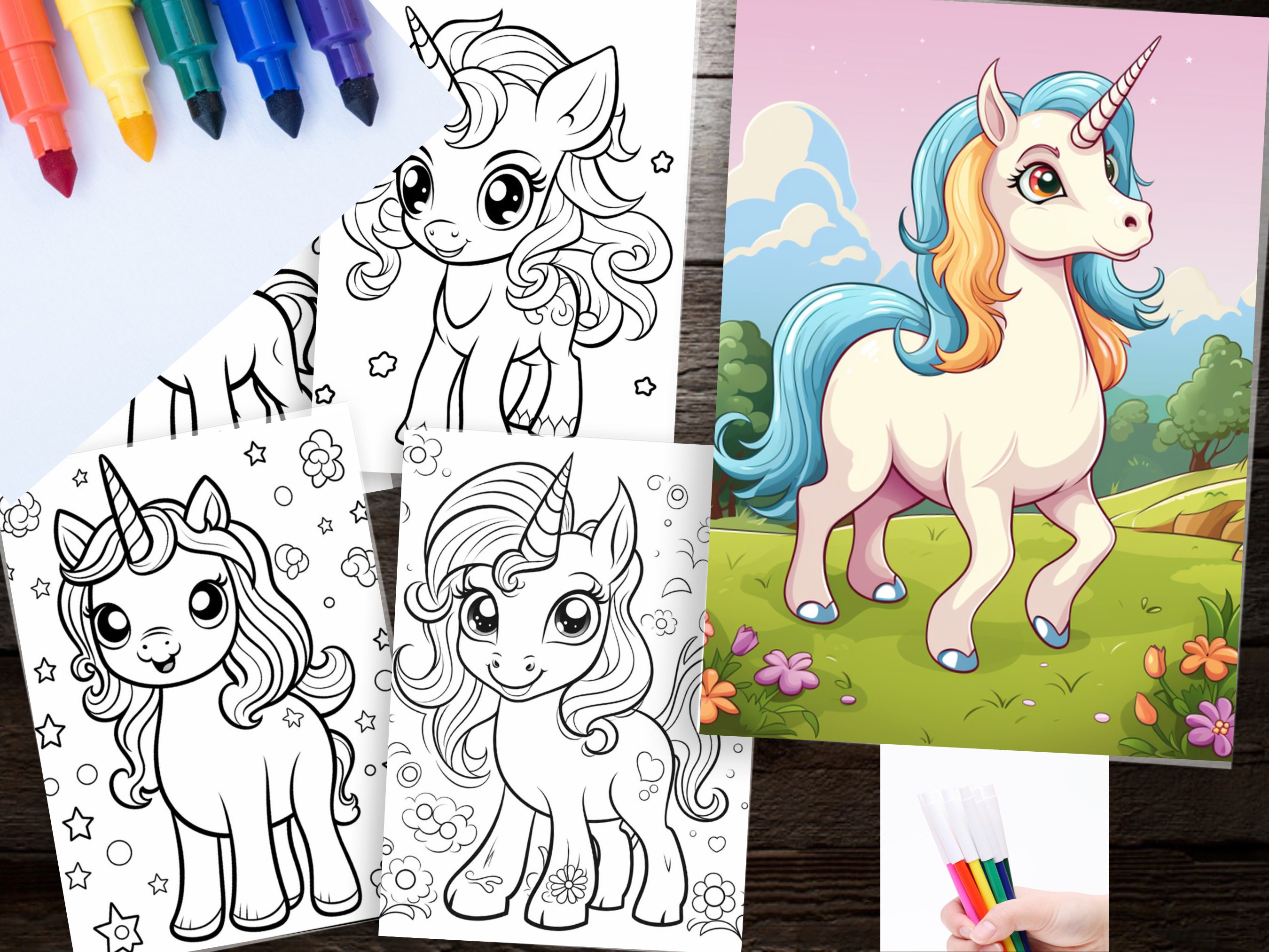 150 Cute Unicorn Coloring Pages for Kids Unicorn Printables girls ...