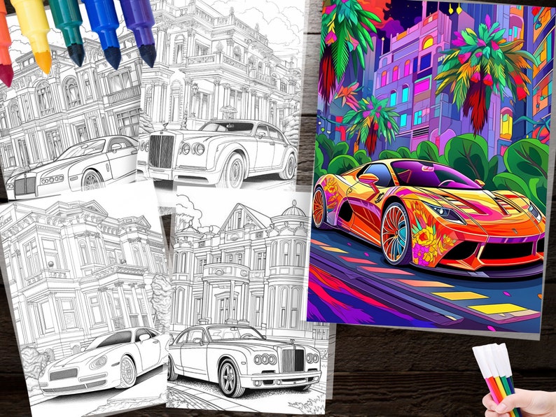 300 Luxury Cars Coloring Pages Detailed Designs for Auto Enthusiasts ...