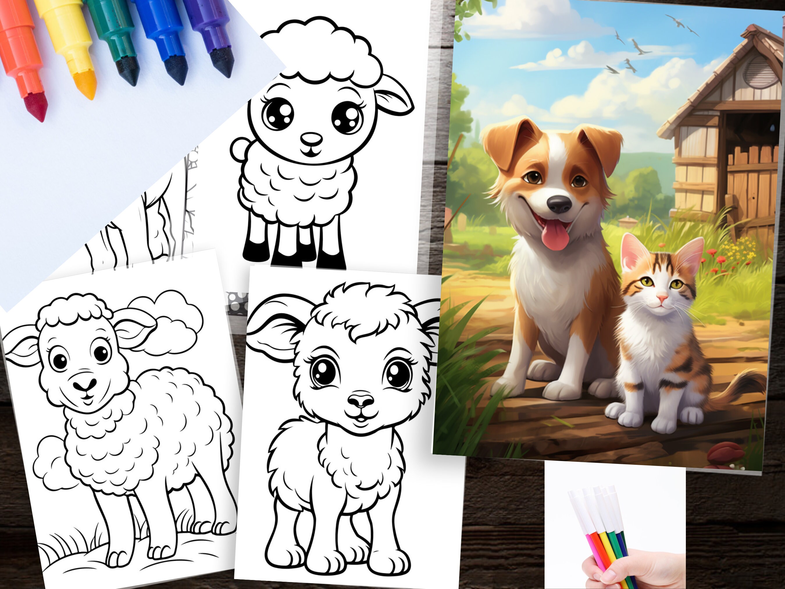 280 Farm Animals Coloring Book for Kids, Cute Farm Life Animals ...