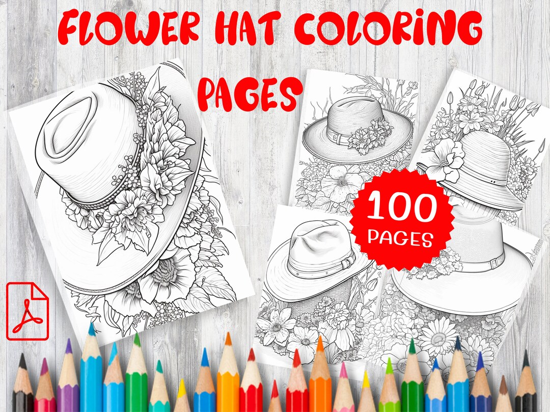 100 Flower Hat Coloring Pages for Creative Coloring Enthusiasts ...