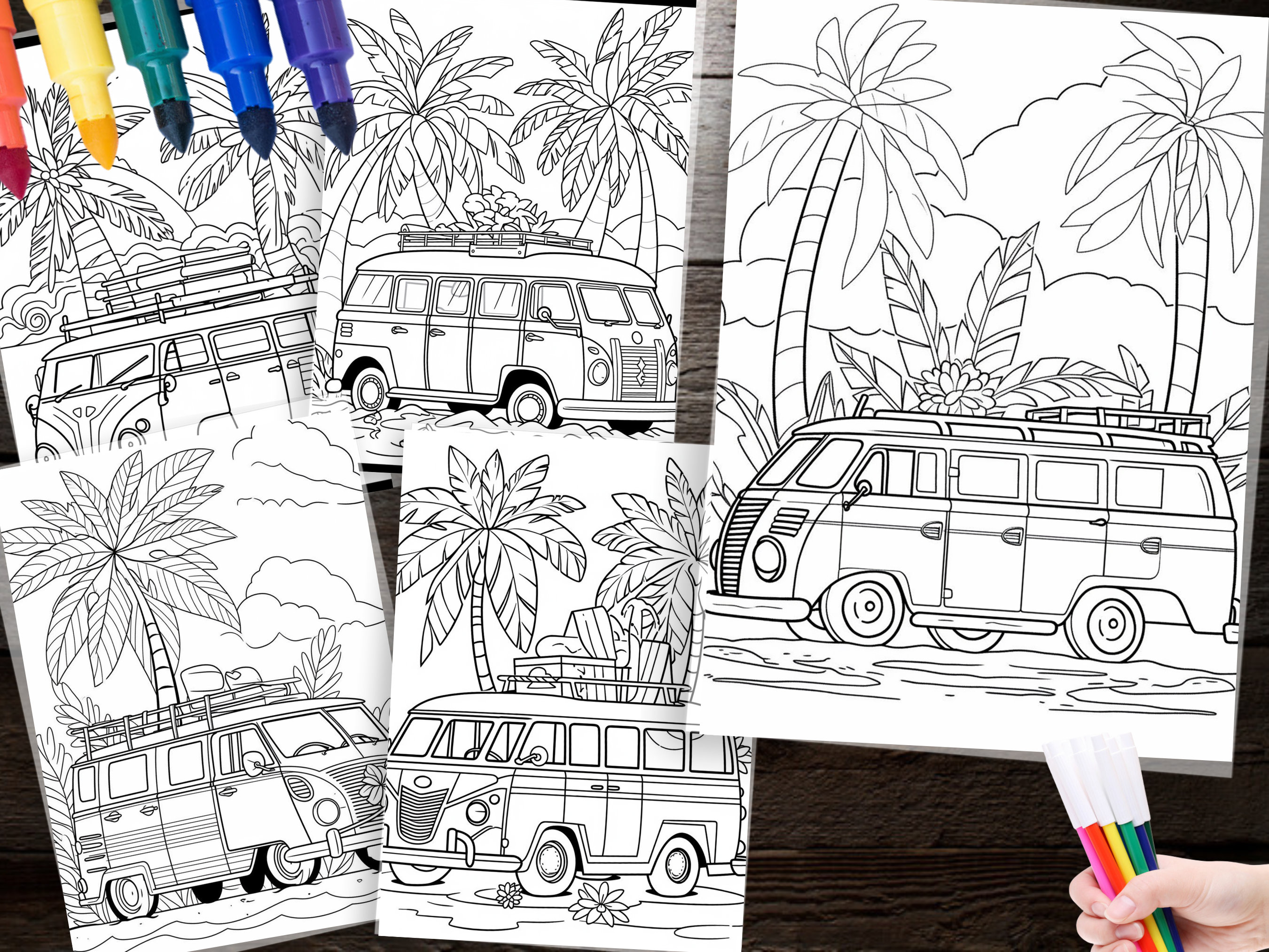 100 Road Trip Coloring Page Printable Travel Activity Fun Adventure ...