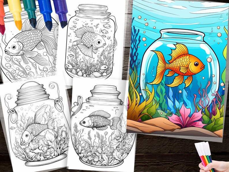 160 Aquarium Fish Coloring Page for Relaxation & Creativity Printable ...