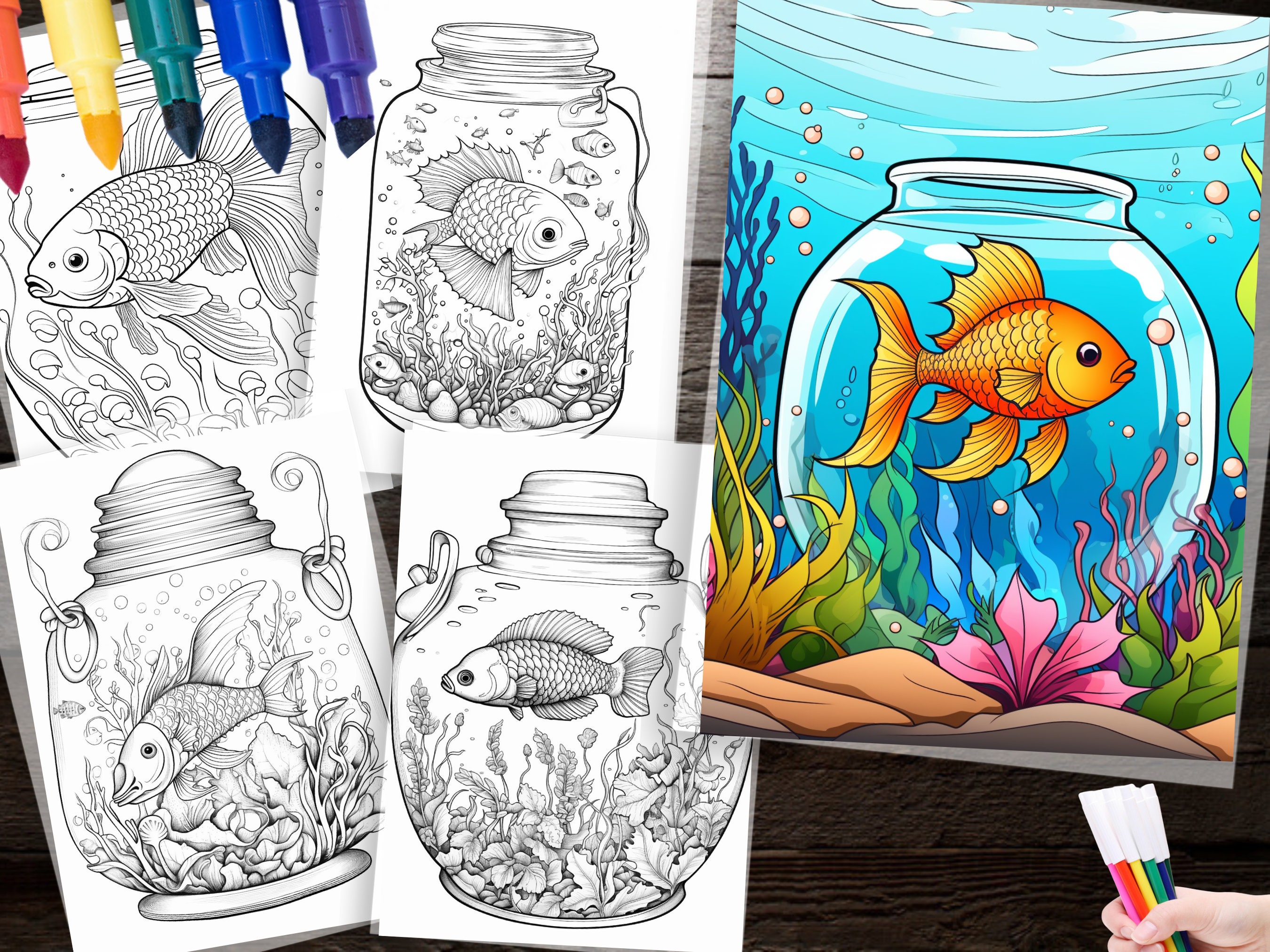 160 Aquarium Fish Coloring Page for Relaxation & Creativity Printable ...