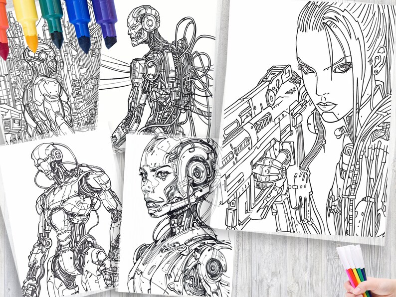 44 Cyborg Coloring Pages - Futuristic Robot Art for Digital and Print ...