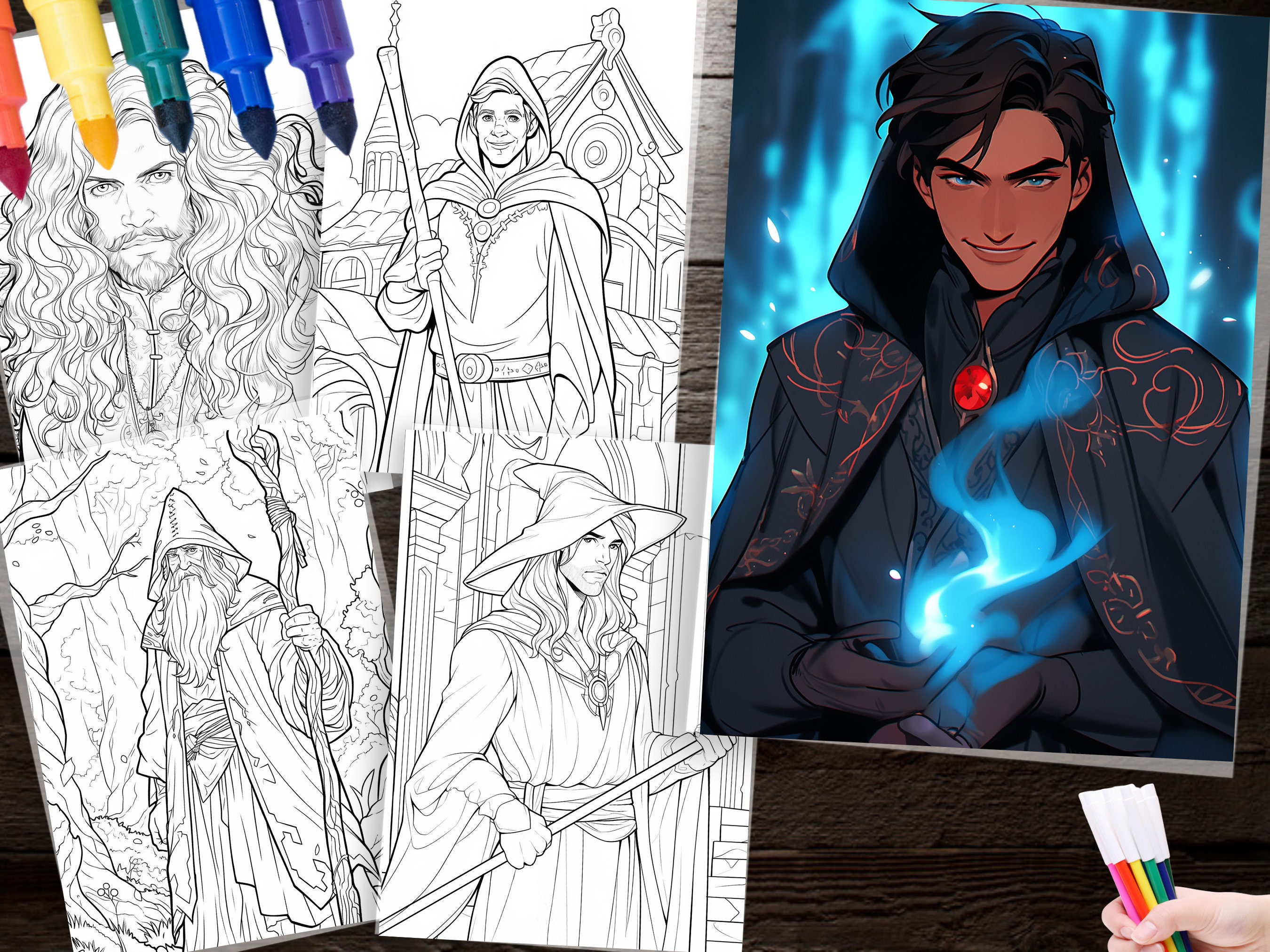 50 Wizards Enchanting Coloring Pages for Magical Moments Printable ...