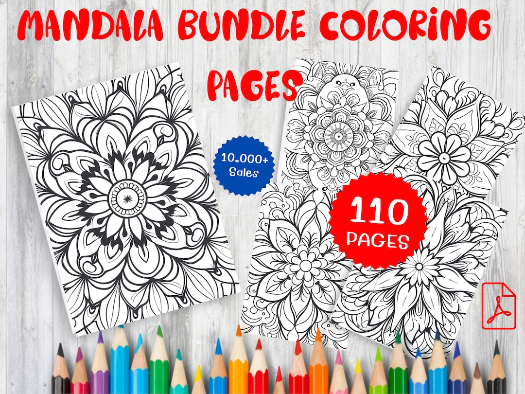 110 Beautiful and Relaxing Bundle Mandala Printable Coloring Pages ...