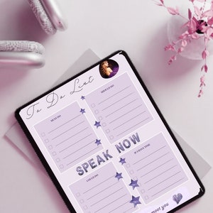 Taylor Swift Speak Now taylor's Version Daily to Do List printable ...