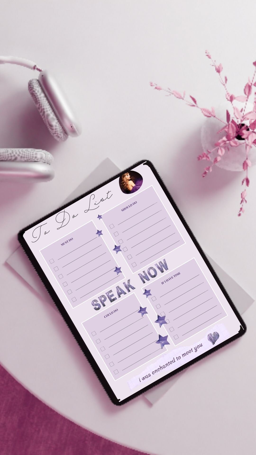 Taylor Swift Speak Now taylor's Version Daily to Do List printable ...