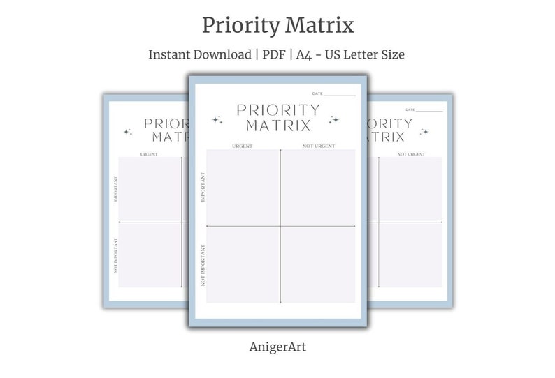 Priority Matrix | Decision Matrix | Eisenhower Matrix | Daily Tasks ...