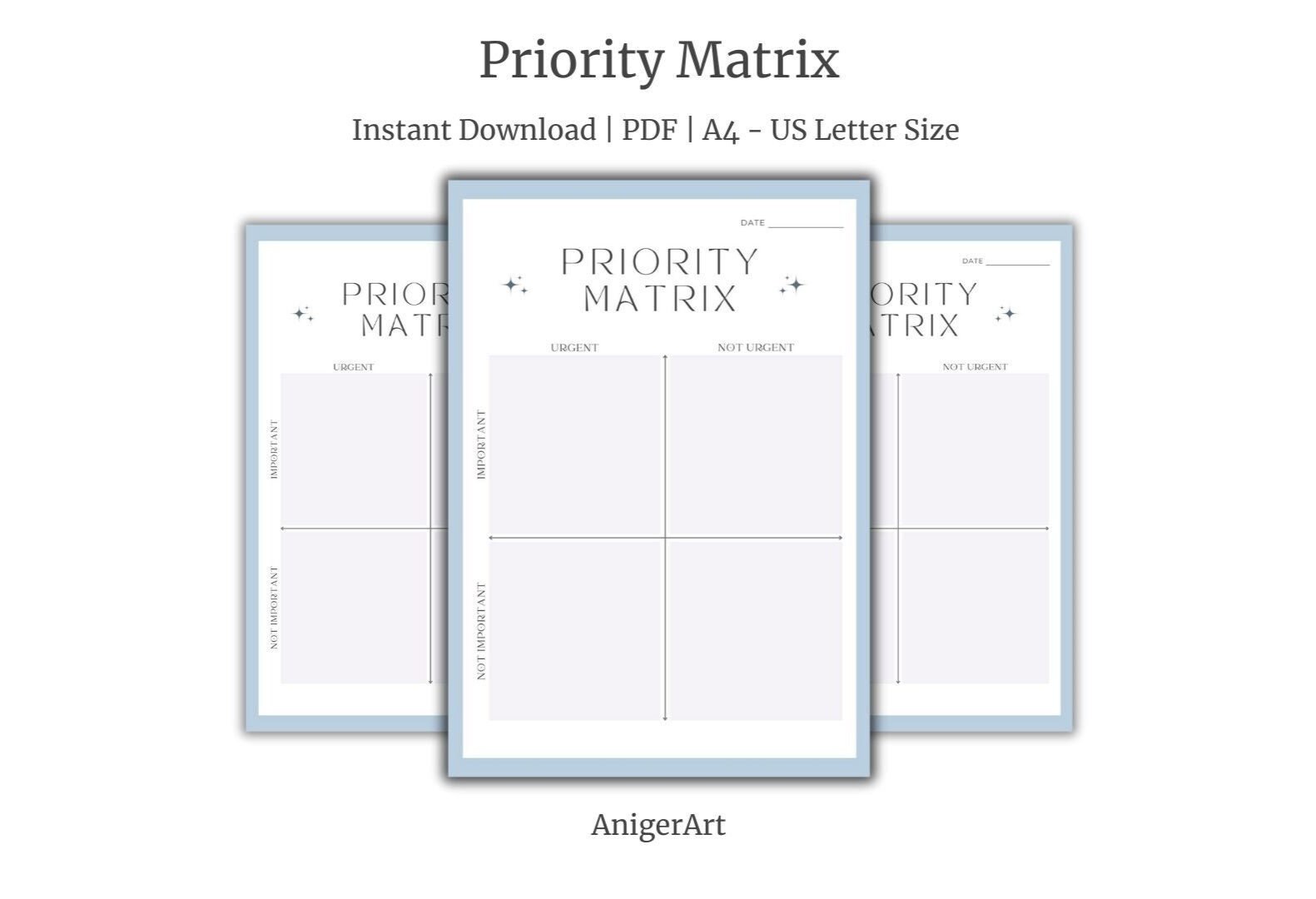 Priority Matrix | Decision Matrix | Eisenhower Matrix | Daily Tasks ...