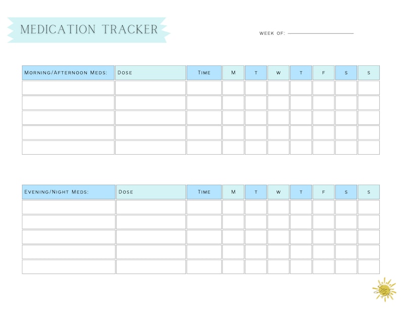 Weekly Medication Tracker - Etsy