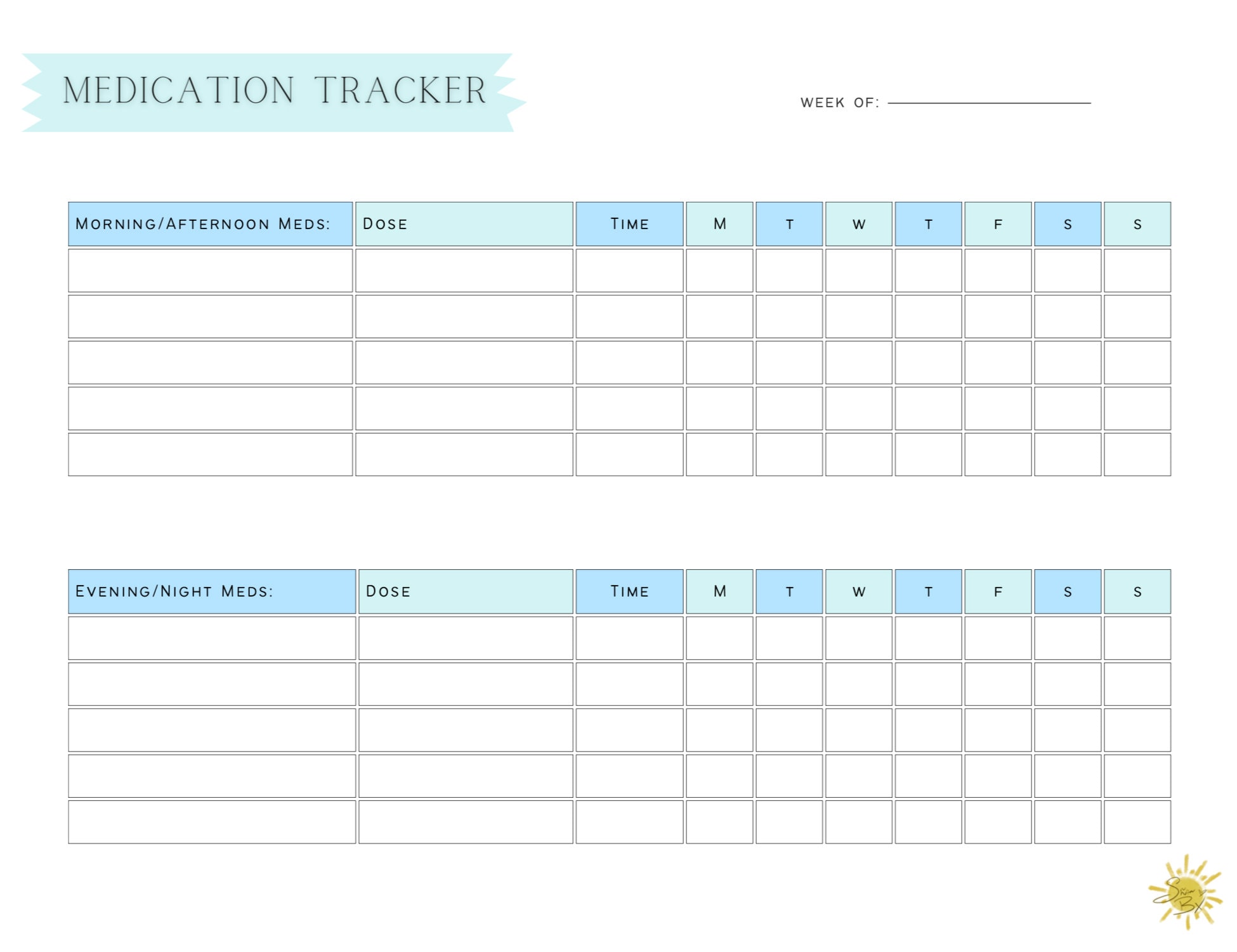 Weekly Medication Tracker - Etsy