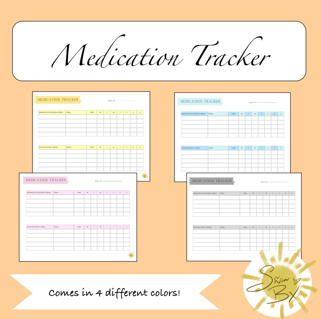 Weekly Medication Tracker - Etsy
