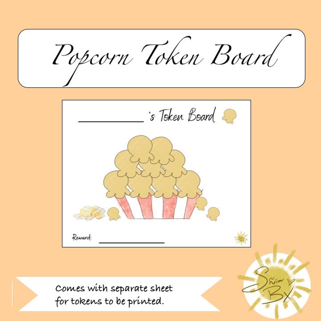 Popcorn Token Board (printable) - Etsy